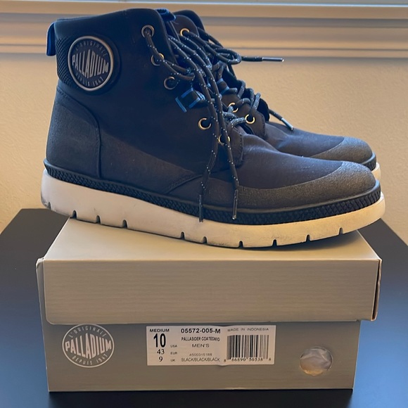 Palladium | Shoes | Palladium Mens Pallasider Coated Mid Hitop Trainers ...
